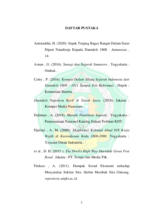 (PDF) Kebijakan Daendels dalam pembangunan Jalan Raya Pos Terhadap ...