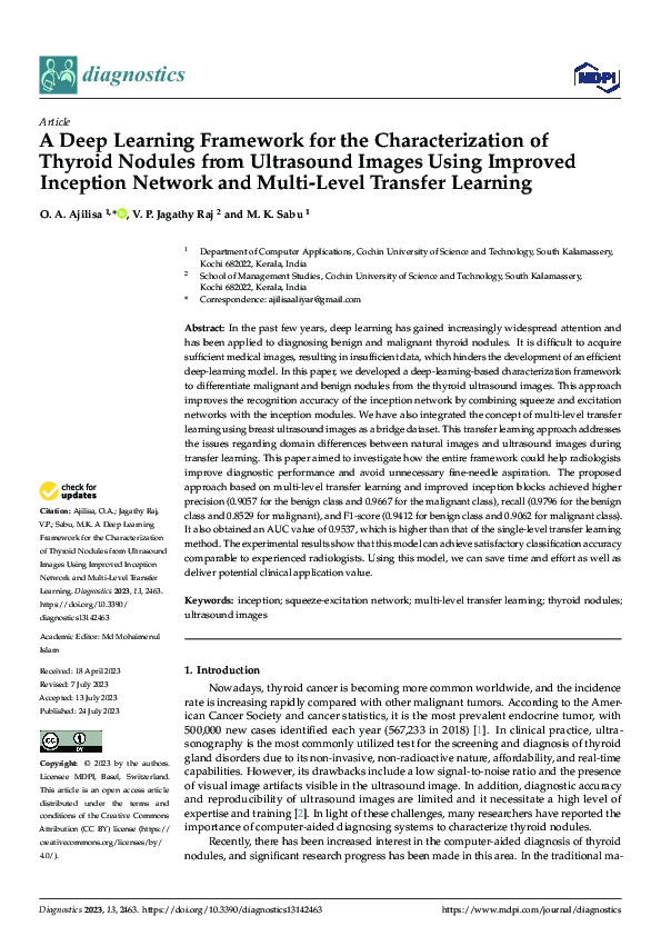 (PDF) A Deep Learning Framework for the Characterization of Thyroid ...