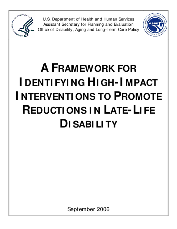 (PDF) A Framework For Identifying High-Impact Interventions To Promote ...