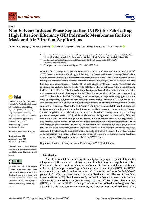 (PDF) Non-Solvent Induced Phase Separation (NIPS) for Fabricating High ...