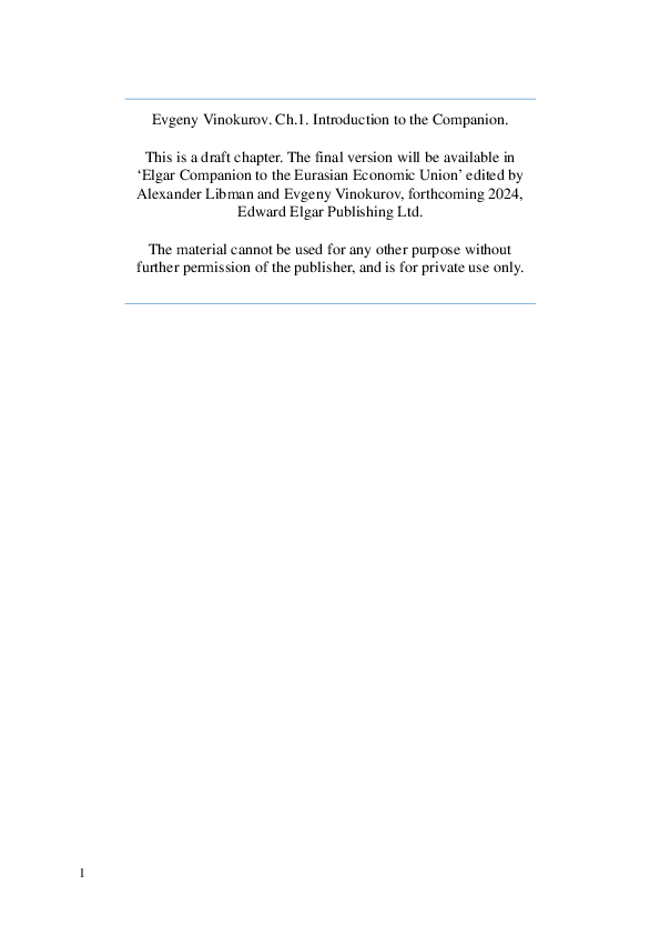 (PDF) The Elgar Companion to the Eurasian Economic Union