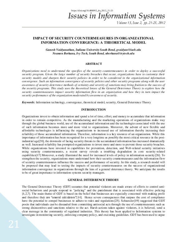 (PDF) Impact of Security Countermeasures in Organizational Information ...