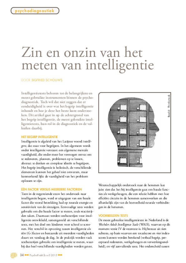 (PDF) Zin en onzin van het meten van intelligentie
