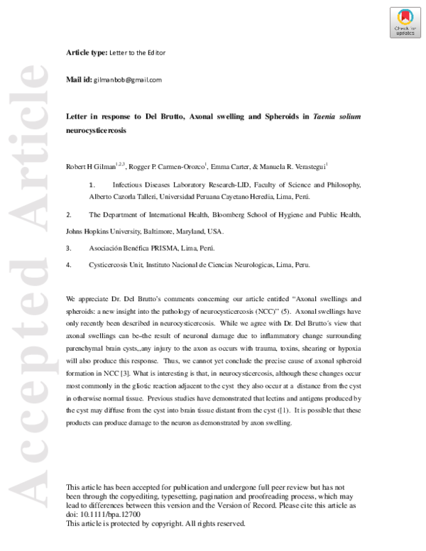 (PDF) Letter in response to Del Brutto, axonal swelling and spheroids ...