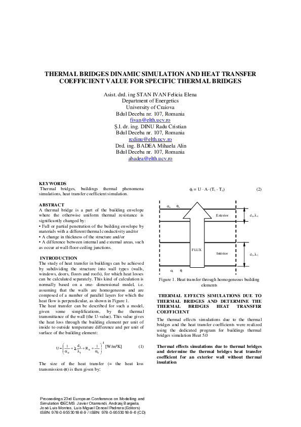 (PDF) Thermal Bridges Dynamic Simulation And Heat Transfer Coefficient ...