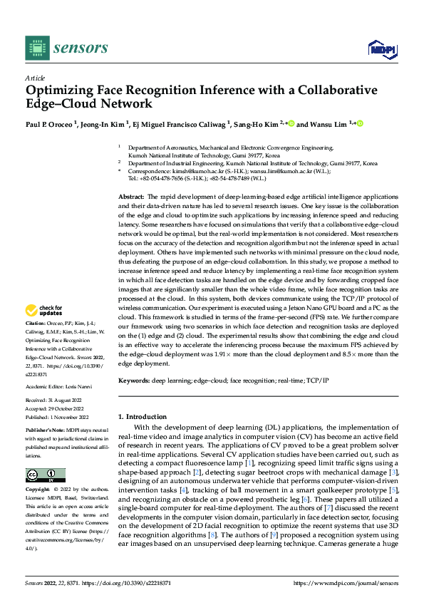 (PDF) Optimizing Face Recognition Inference with a Collaborative Edge ...