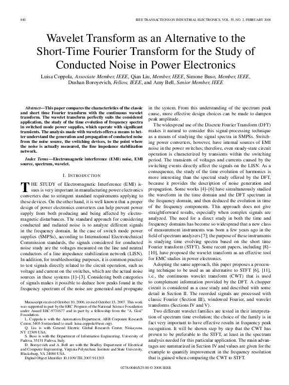 (PDF) Wavelet Transform as an Alternative to the Short-Time Fourier ...