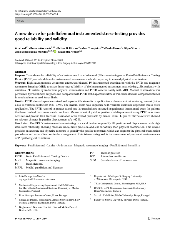 (PDF) A new device for patellofemoral instrumented stress-testing ...