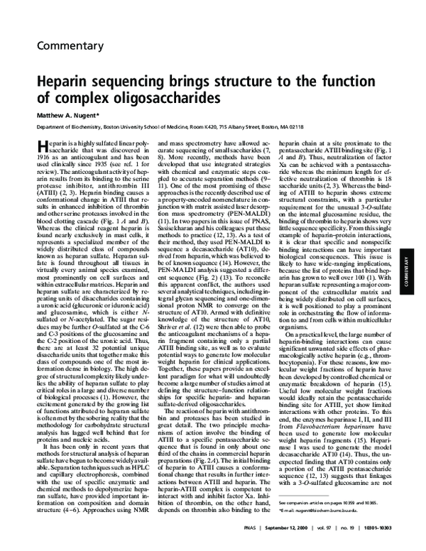 (PDF) Heparin sequencing brings structure to the function of complex ...