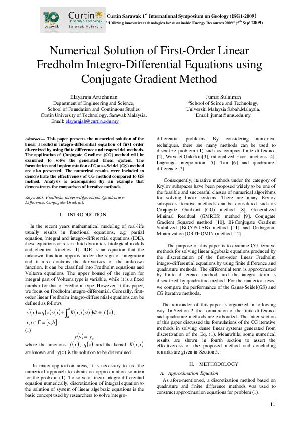 (PDF) Numerical Solution of First-Order Linear Fredholm Integro-Differential Equations using ...