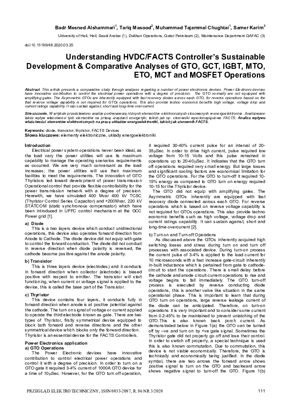 (PDF) Understanding HVDC/FACTS controller’s sustainable development & comparative analyses of ...