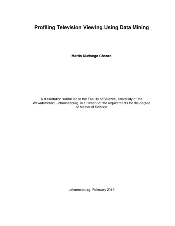 (PDF) Profiling television viewing using data mining