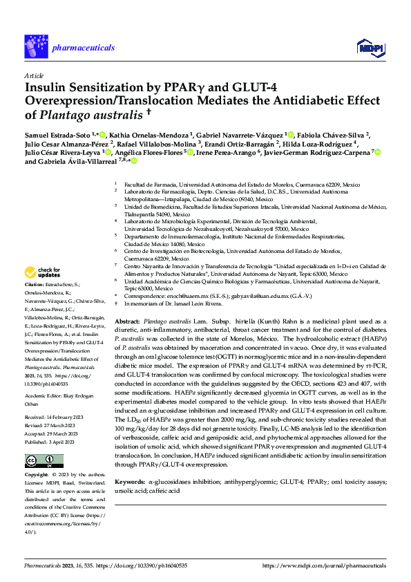(PDF) Insulin Sensitization by PPARγ and GLUT-4 Overexpression ...