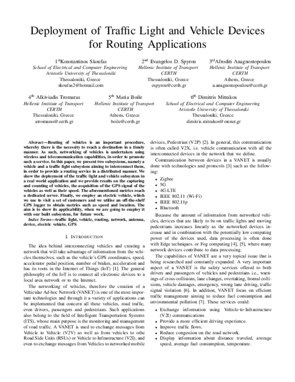 (PDF) Deployment of Traffic Light and Vehicle Devices for Routing ...