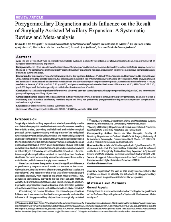 (PDF) Pterygomaxillary Disjunction and its Influence on the Result of ...