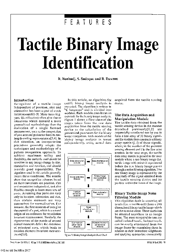 (PDF) Tactile Binary Image Identification