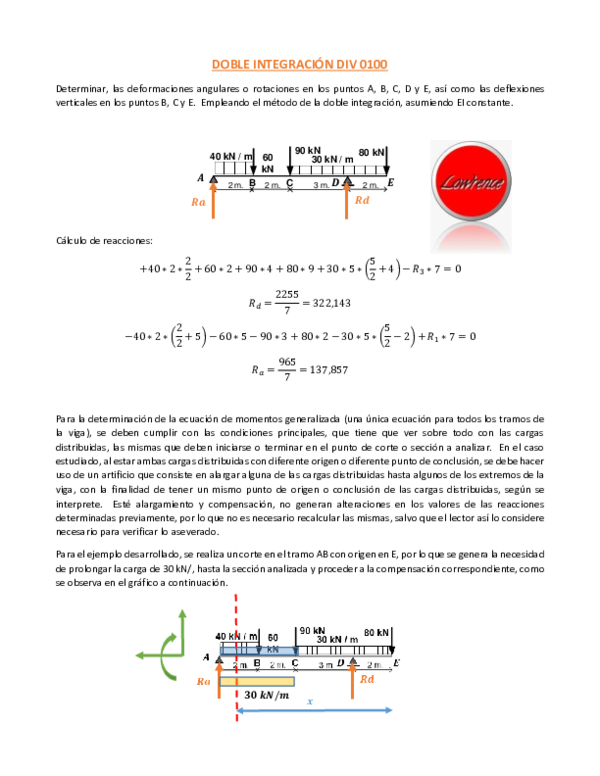 (PDF) Deflexiones en vigas por el método de Doble Integración DIV010024