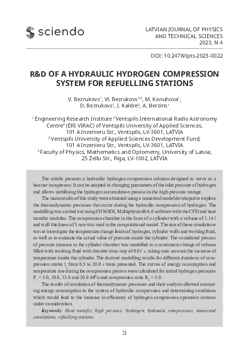 (PDF) Hydraulic Hydrogen Compression for Refuelling