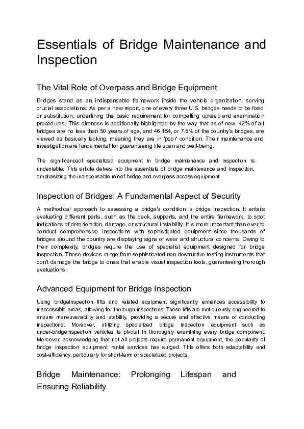 (PDF) Essentials of Bridge Maintenance and Inspection