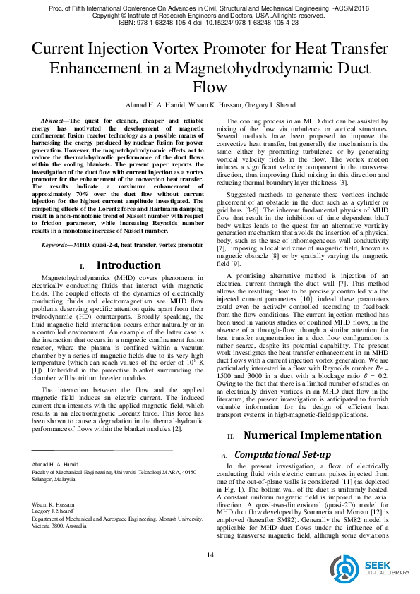 (PDF) Current Injection Vortex Promoter for Heat Transfer Enhancement ...
