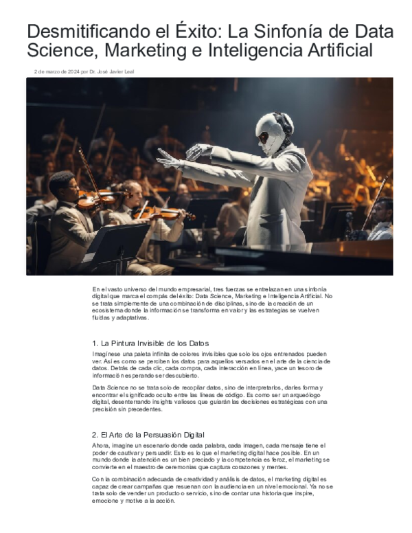(PDF) Desmitificando el Éxito: La Sinfonía de Data Science, Marketing e ...