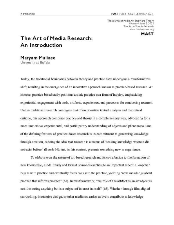 (PDF) The Art of Media Research: An Introduction