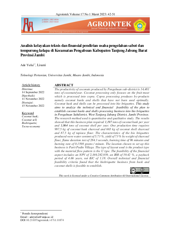 (PDF) Analisis kelayakan teknis dan finansial pendirian usaha ...