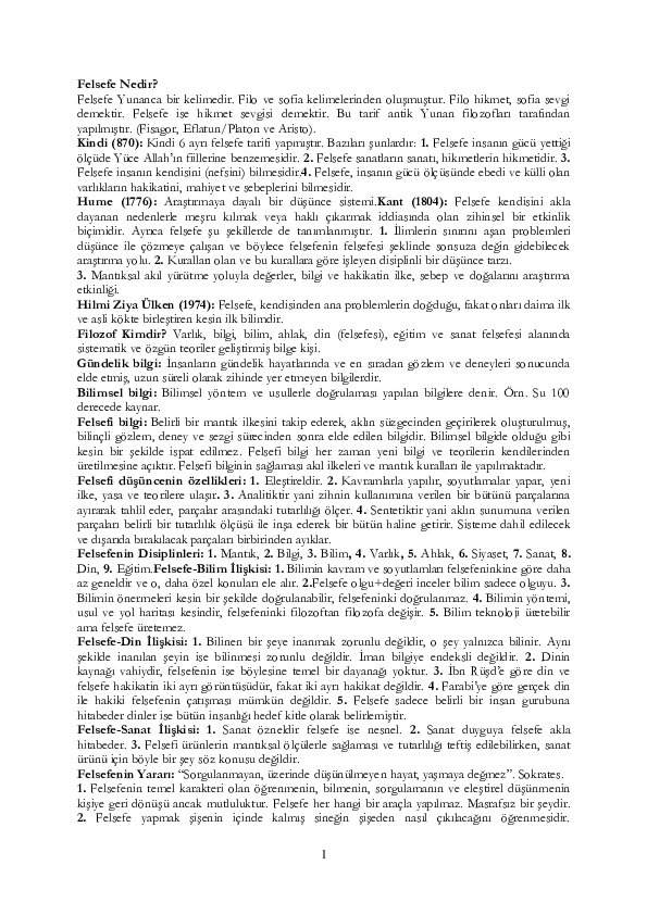 (PDF) Felsefeye Giris Ders Notları