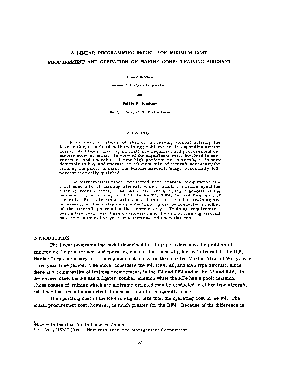 (PDF) A linear programming model for minimum-cost procurement and ...