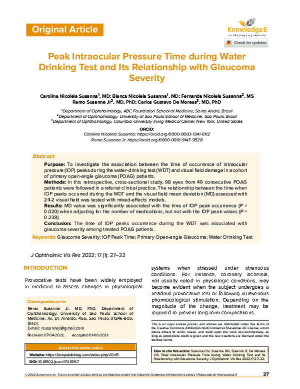 (PDF) IOP Peak Timing and Glaucoma Severity