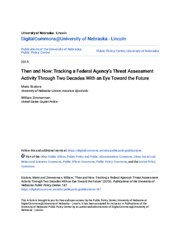 (PDF) Then and now: Tracking a federal agency’s threat assessment ...