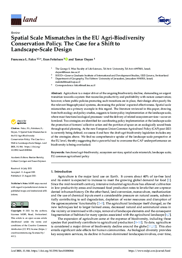 (PDF) Spatial Scale Mismatches in the EU Agri-Biodiversity Conservation ...