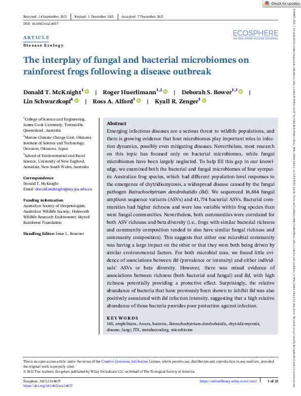 (PDF) The interplay of fungal and bacterial microbiomes on rainforest ...