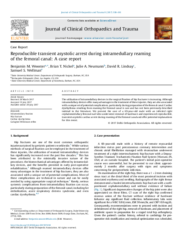 Pdf Reproducible Transient Asystolic Arrest During Intramedullary