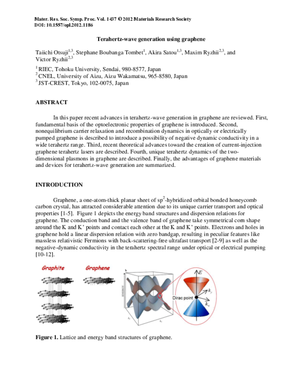 (PDF) Terahertz-wave generation using graphene