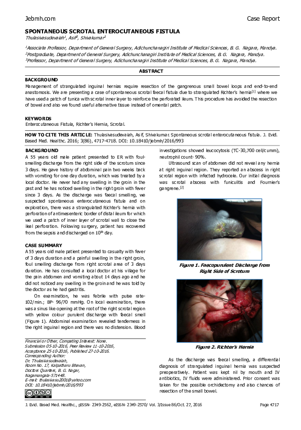 (PDF) Spontaneous Scrotal Enterocutaneous Fistula