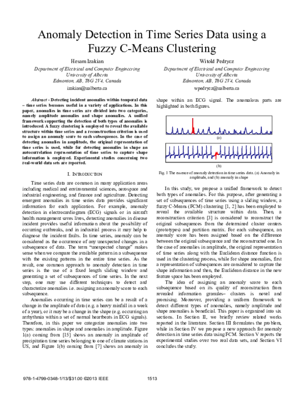(PDF) Anomaly detection in time series data using a fuzzy c-means ...