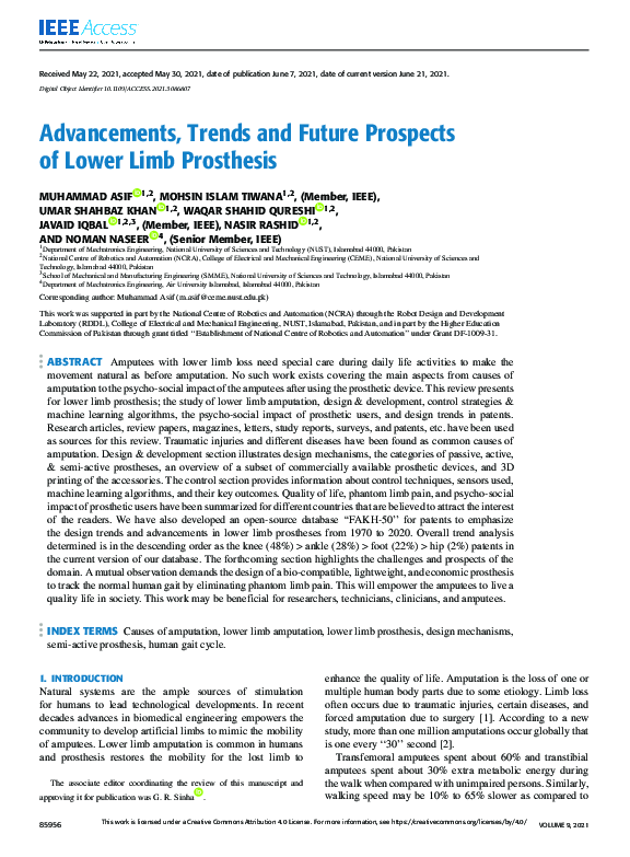 (PDF) Advancements, Trends and Future Prospects of Lower Limb ...