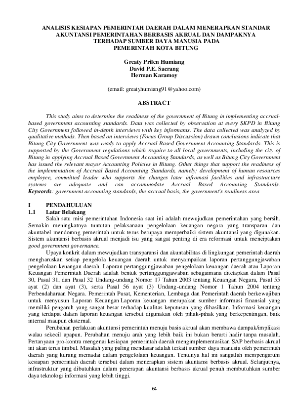 (PDF) Analisis Kesiapan Pemerintah Daerah Dalam Menerapkan Standar Akuntansi Pemerintahan ...