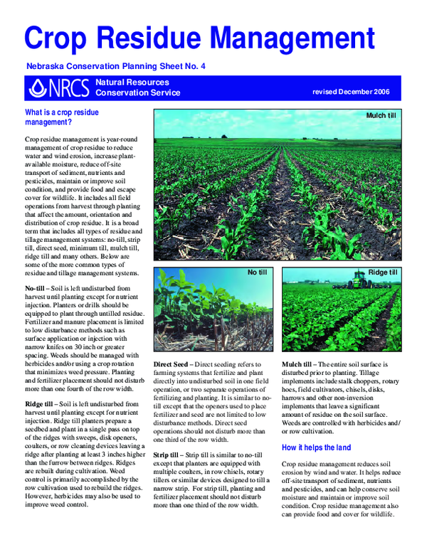 (PDF) Crop residue management