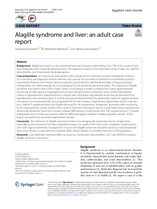 (PDF) Alagille syndrome and liver: an adult case report