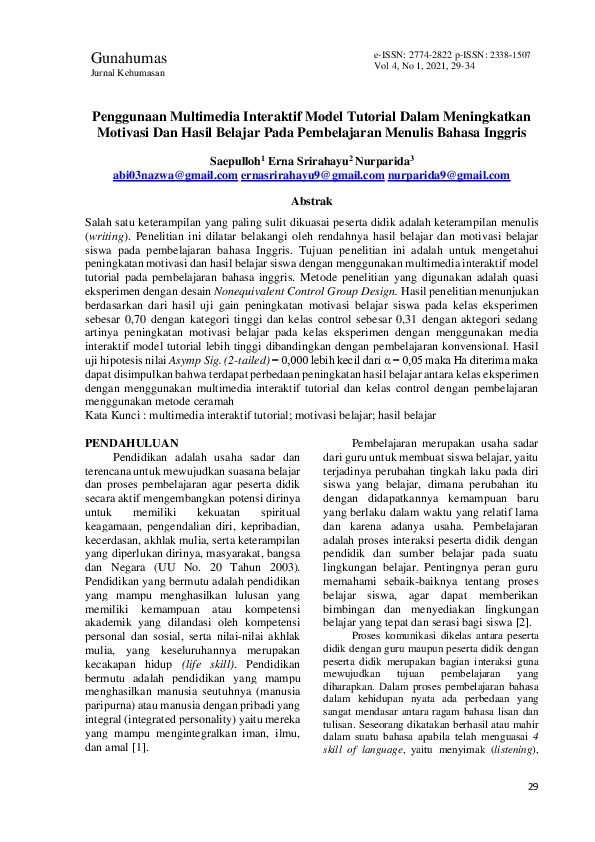 Penggunaan Multimedia Interaktif Model Tutorial dalam Meningkatkan ...