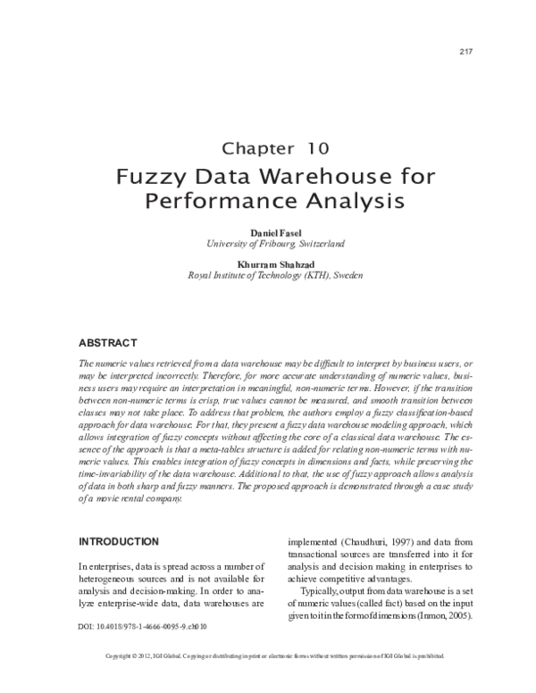 (PDF) Fuzzy Data Warehouse for Performance Analysis