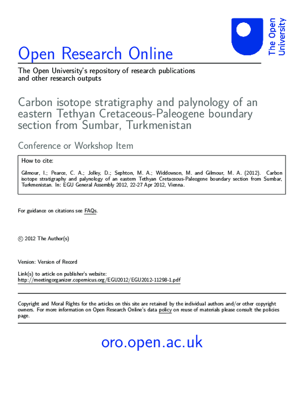 (PDF) Carbon isotope stratigraphy and palynology of an eastern Tethyan ...