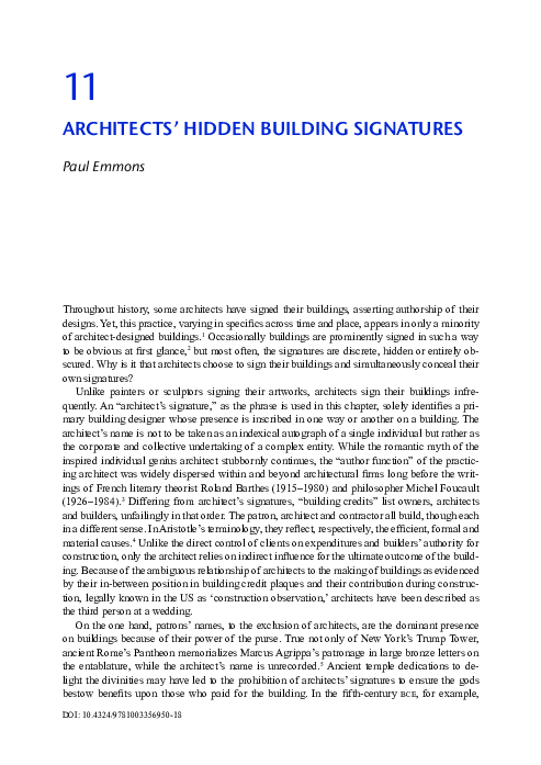 (PDF) Architects' Hidden Building Signatures
