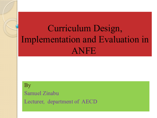 (PPT) Curriculum Design, Implementation and Evaluation in ANFE