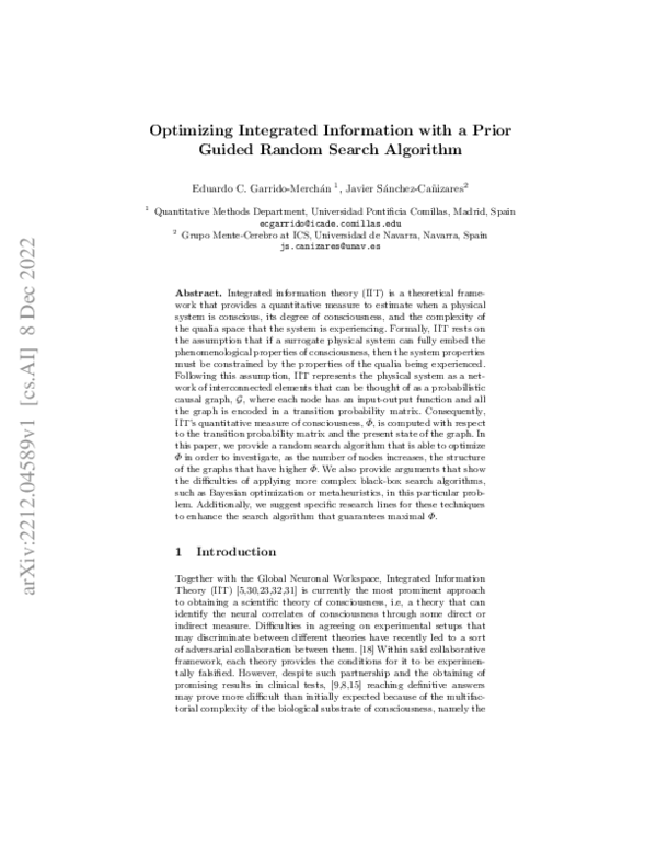 (PDF) Optimizing Integrated Information with a Prior Guided Random ...