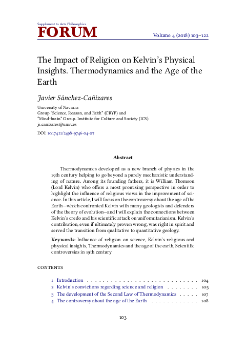 (PDF) The impact of religion on Kelvin's physical insights ...
