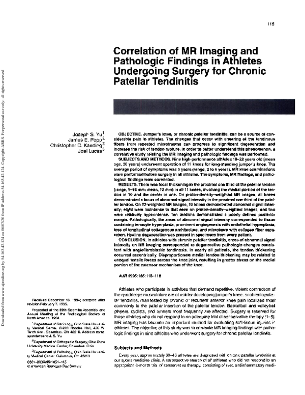 (PDF) Correlation of MR imaging and pathologic findings in athletes ...