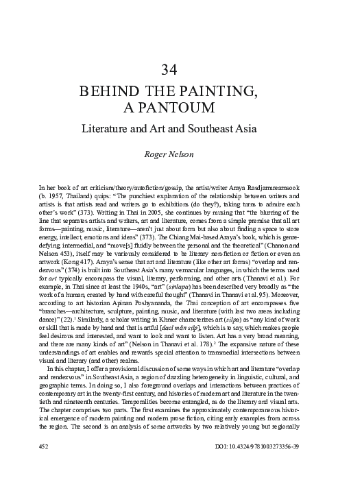 (PDF) Behind the Painting, A Pantoum: Literature and Art and Southeast Asia